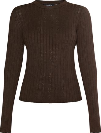 Usha Strickpullover Damen dunkelbraun