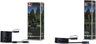 Paulmann 94596 Plug & Shine Außenleuchte Kabel 5m 4 Ausgänge IP68 Schwarz & 939.26 Outdoor Plug & Shine Connector 2m 1in-2out IP68 2x1,5mm² 93926 Verlängerungs