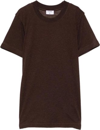 Filippa K T-shirt en Lyocell et cachemire - Femme - Tops - Brun - Taille: 40 FR