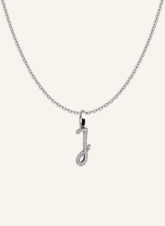 Cada Cada Kette Tiny Diamond Letter J silber