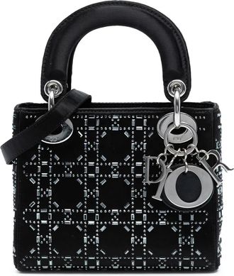 Dior Hobo Bags - Mini Satin Cannage Strass Crystal Embellished Lady - Gr. unisize - in Schwarz - für Damen