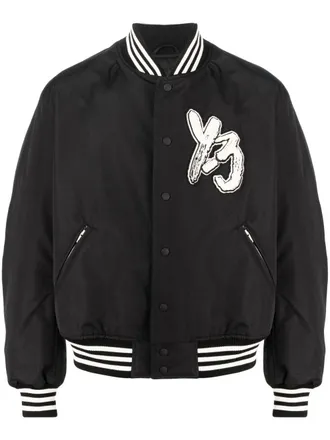 Yohji Yamamoto veste bomber &agrave; patch logo - Noir