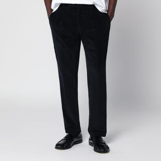 Santaniello Navy blue corduroy trousers