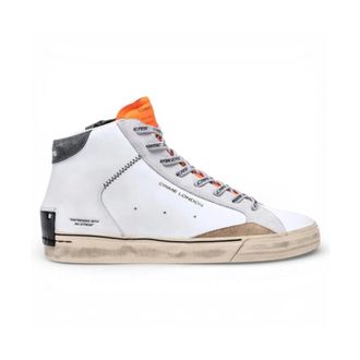 Crime London Homme, Chaussures, Blanc, Taille: 41 EU Distressed Hi Baskets