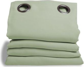 MOONDREAM Rideau Anti-Bruit 3-en-1, Isolation Phonique, Thermique Hiver & &Eacute;t&eacute;, 100% Occultant, Technologie Brevet&eacute;e, Fabriqu&eacute; en UE, Effet Coton, Oeillets, Vert