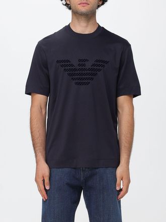 Emporio Armani T-shirt en m&eacute;lange de lyocell avec logo Aigle iconique