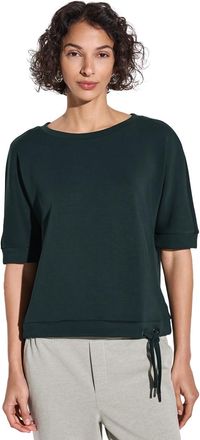 Street One Damen A322903 Silk-Look T-Shirt, Hunter Green, 34
