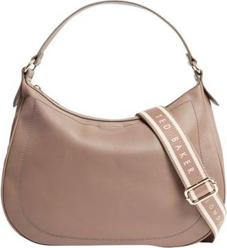 Ted Baker Webbing Large Leather Hobo Bag, Sac Femme, Taupe, Taille Unique