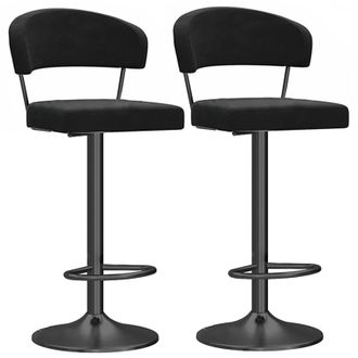 Generic H&ouml;henverstellbare Barhocker, drehbare hohe K&uuml;chen- und Esszimmerst&uuml;hle mit R&uuml;ckenlehne, Samt-Hocker, geeignet f&uuml;r K&uuml;cheninseln