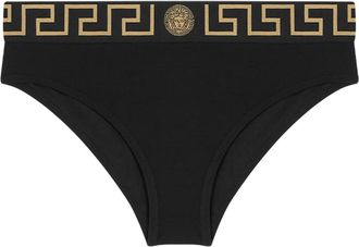 Versace Femme, Sous-v&ecirc;tements, Noir, Taille: 44 FR Slips en jersey de coton jacquard