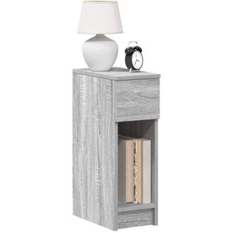vidaXL Vidaxl - Tables de chevet 2 pcs en bois ding&eacute;nierie sonoma gris - Dimensions 20x36x60 cm - 1 tiroir avec poign&eacute;es pratiques