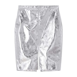 Saint Laurent Bleistiftrock aus Kalbsleder - - Skirts - Damen - Grau - S