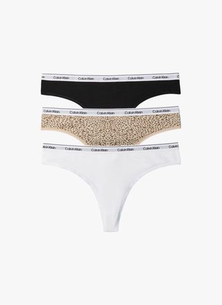 Calvin Klein Lot de 3 slips br&eacute;siliens en coton m&eacute;lang&eacute;