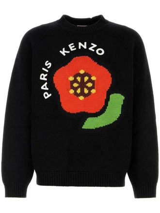 Kenzo pull Boke Flower en maille intarsia - Noir