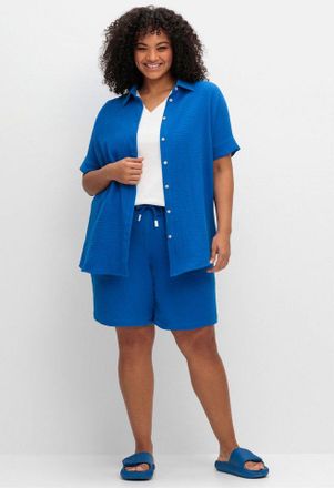 Sheego Klassische Bluse Hemdbluse Kurzarm