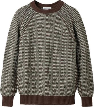 Roberto Collina Homme, Pulls, Brun, Taille: XL Reverse Sweater Bicolour