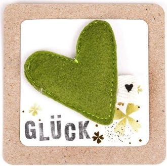 Good old Friends Filzherzmagnet Glück