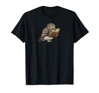 jz.birds Eule Liest B&uuml;cher Vogelfreund Singvogel Biologe Vogel T-Shirt