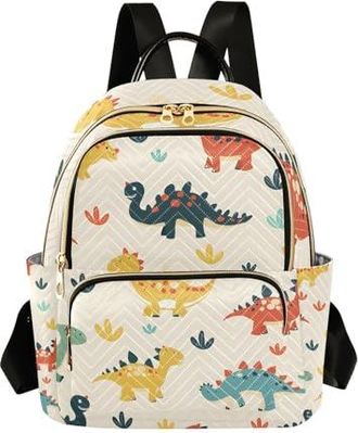 Mnsruu Mini sac à dos pour femme Motif dinosaure de dessin animé Petit sac à dos tendance pour femme Sac à dos décontracté, Multi846, S