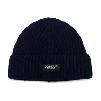 Dondup Homme, Accessoires, Bleu, Taille: ONE Size Bonnet côtelé en laine