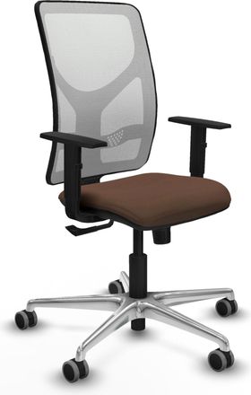 Piqueras y Crespo B&uuml;rostuhl mit 1D-Armlehnen, h&ouml;henverstellbare Lendenwirbelst&uuml;tze, mit 3 Positionen und Schneideschaum, Wei&szlig;/Dunkelbraun