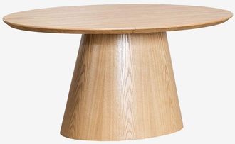 Sklum Table de salle &agrave; manger ovale extensible 160-200x100 cm en MDF et placage Gala SKLUM