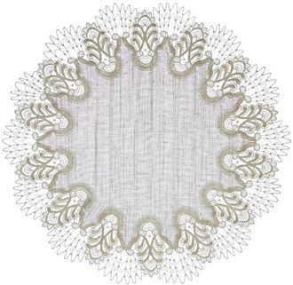 Plauener Spitze 4048L_11_46 Tischdecke Oslo L, Gr&ouml;&szlig;L 46 cm, rund