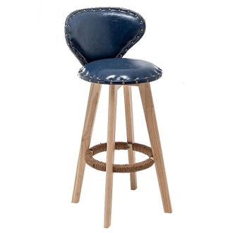 Generic Vintage Barhocker, 360&deg; drehbar, mit R&uuml;cken- und Fu&szlig;st&uuml;tze, gepolstert mit PU-Leder, Tresenhocker, hoher Stuhl f&uuml;r Kneipe, Caf&eacute;, K&uuml;che und K&uuml;cheninsel