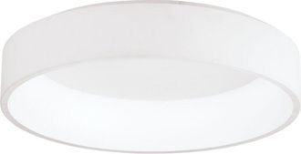 Eglo Led Deckenlampe Marghera 1, dimmbare extra-große Deckenleuchte, Deckenbeleuchtung aus Metall und Kunststoff in weiß, runde Wohnzimmerlampe, warmweiß
