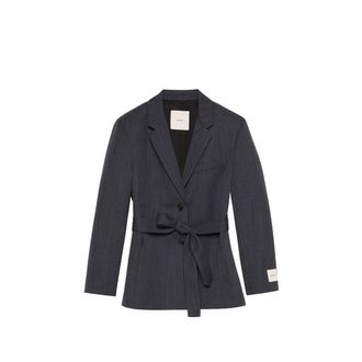 Calvin Klein Blazer ceintur&eacute;e en laine m&eacute;lang&eacute;e