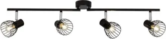 Brilliant Lampe Blacky spot tube 4flg noir 4x D45, E14, 40W, adapt&eacute; aux lampes &agrave; suspension (non inclus) &Eacute;chelle a ++ &agrave; e Bras pivotant / t&ecirc;tes pivotantes