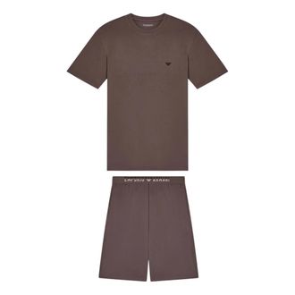 Emporio Armani Homme, V&ecirc;tements de nuit et de d&eacute;tente, Brun, Taille: XL Pyjama Doux en Modal avec Bermuda
