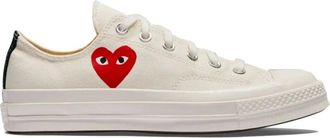 Comme Des Garçons Homme, Chaussures, Beige, Taille: 41 1/2 EU Chucky Taylor 70 Small Red Heart Low Top