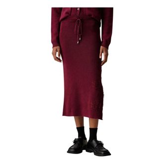 Ermanno Scervino Jupe longue en maille - Femme - Jupes - Rouge - Taille: 42 FR