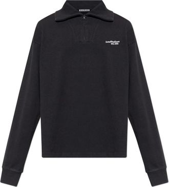 Acne Studios Homme, Sweatshirts et sweats &agrave; capuche, Noir, Taille: 2XL SweaT-shirt zipp&eacute; avec logo