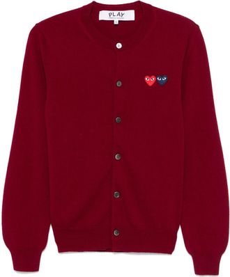 Comme Des Garçons Cardigan mit Herz-Patch - Rot