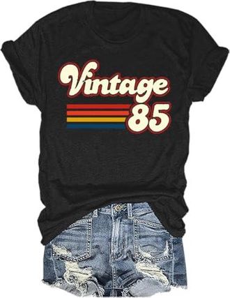 Generic Chemises cadeaux 40e anniversaire vintage 1985 T-shirt vintage 1985, Noir, L