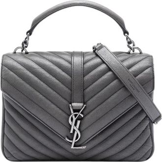 Saint Laurent Pre-owned College Satchel - Femme - Pre-owned - Gris - Taille: ONE Size