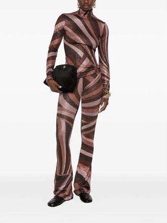 Emilio Pucci Jacquard-Print Trousers - Brown