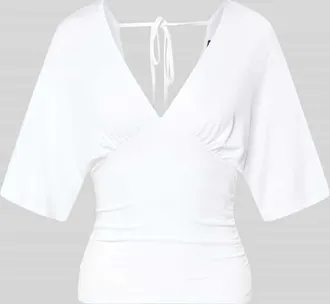 Gina Tricot Bluse aus Viskose-Mix mit V-Ausschnitt