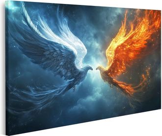 Islandburner Prime Bild auf Leinwand Feuer und Eis Phönix im kosmischen Tanz (2) Bilder Wandbilder Poster