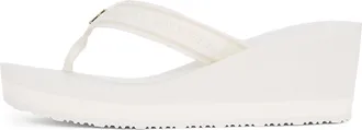 Tommy Hilfiger Damen Flip Flops Stripes mit Keilabsatz, Elfenbein (Ivory), 39
