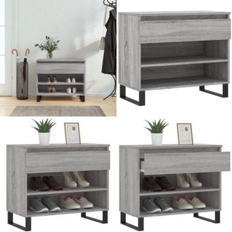 vidaXL Vidaxl - Schuhregal Grau Sonoma 70x36x60 cm Holzwerkstoff - Schuhschrank - Schuhregal - Holzwerkstoffm&ouml;bel - Garderobe - Wohnzimmerdeko - Home &