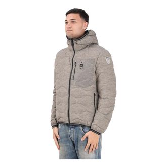 Blauer Homme, Vestes, Gris, Taille: XL Piumino Wax Ad Onde Wave