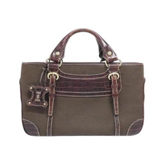 Celine Pre-owned Sac &agrave; main Boogie en toile et cuir - Femme - Pre-owned - Brun - Taille: ONE Size