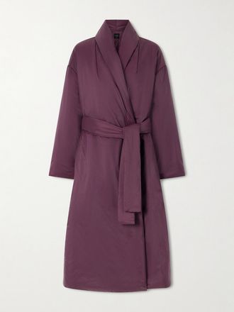 Leset Bo Mantel Aus Wattiertem Shell Mit Bindeg&uuml;rtel - Burgunder