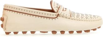 Tod's White Leather Moccasin With Studs - Gr. 37,5 (EU) - in Weiß