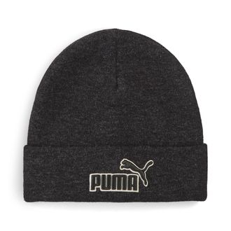 Puma Essentials Elevated Heather Beanie mit mittelhoher Krone, Accessoires, Schwarz, OSFA