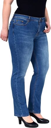 ESRA Straight Leg Jeans Damen High Waist Damen Jeans Stretch Hose Damen Plussize FG1