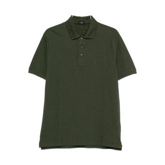 Etro Polo-Shirt aus Baumwoll-Piqu&eacute; mit Logo-Stickerei - - Tops - Herren - Gr&uuml;n - S
